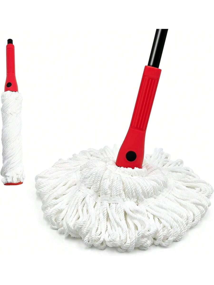 Self Wringing Mop With 2 Washable Heads, Wet Mop For Floor Cleaning ...
