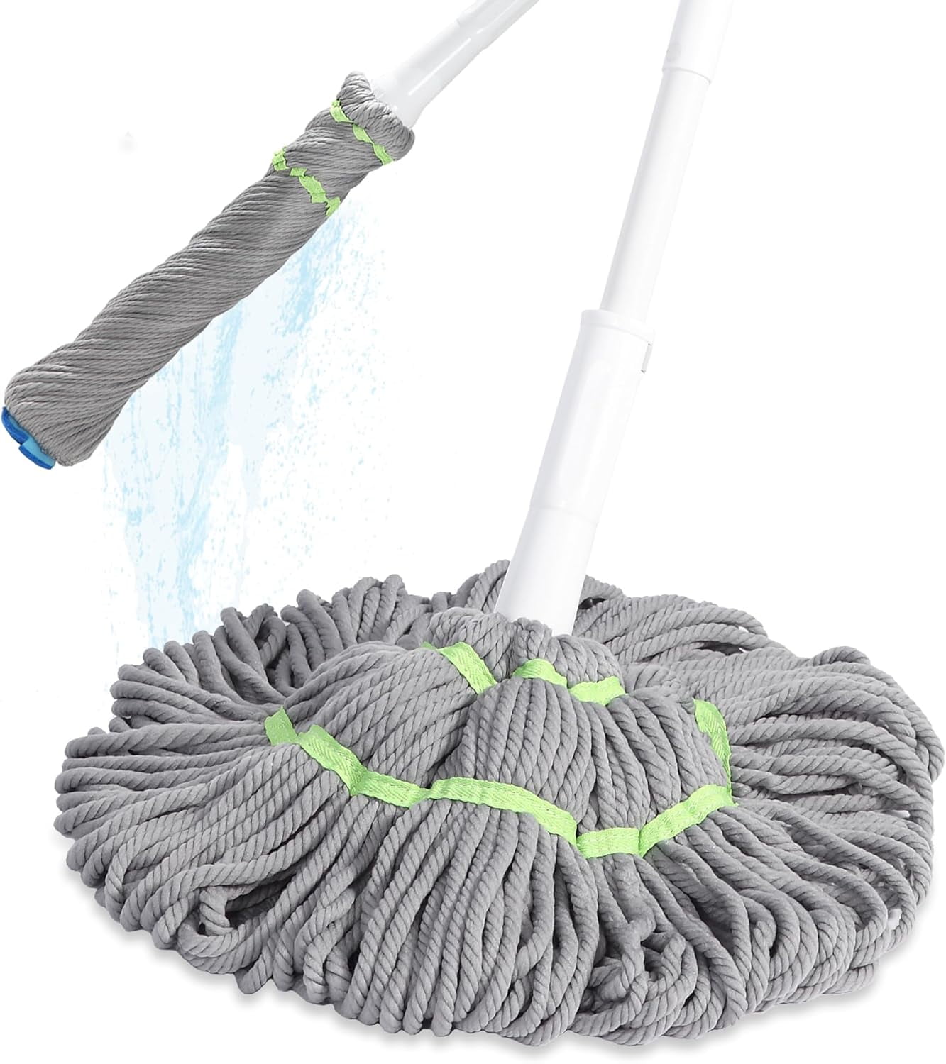 Self Wringing Mop for Floor Cleaning, Long Handled Twist Mop with ...