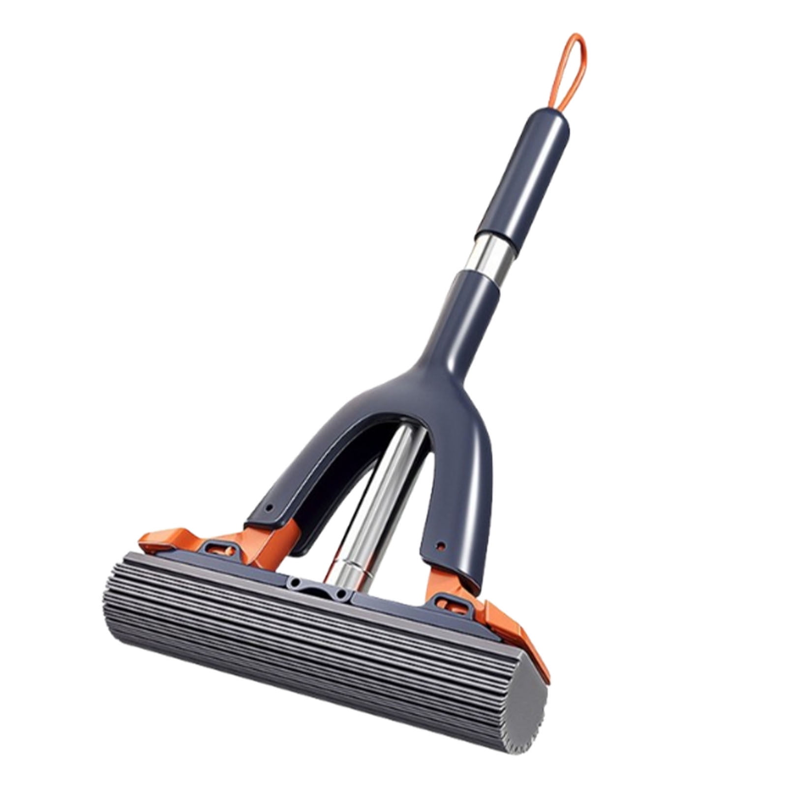 Self-Wringing Rubber Sponge Mop Extra Thick Absorbent Head with Roller ...