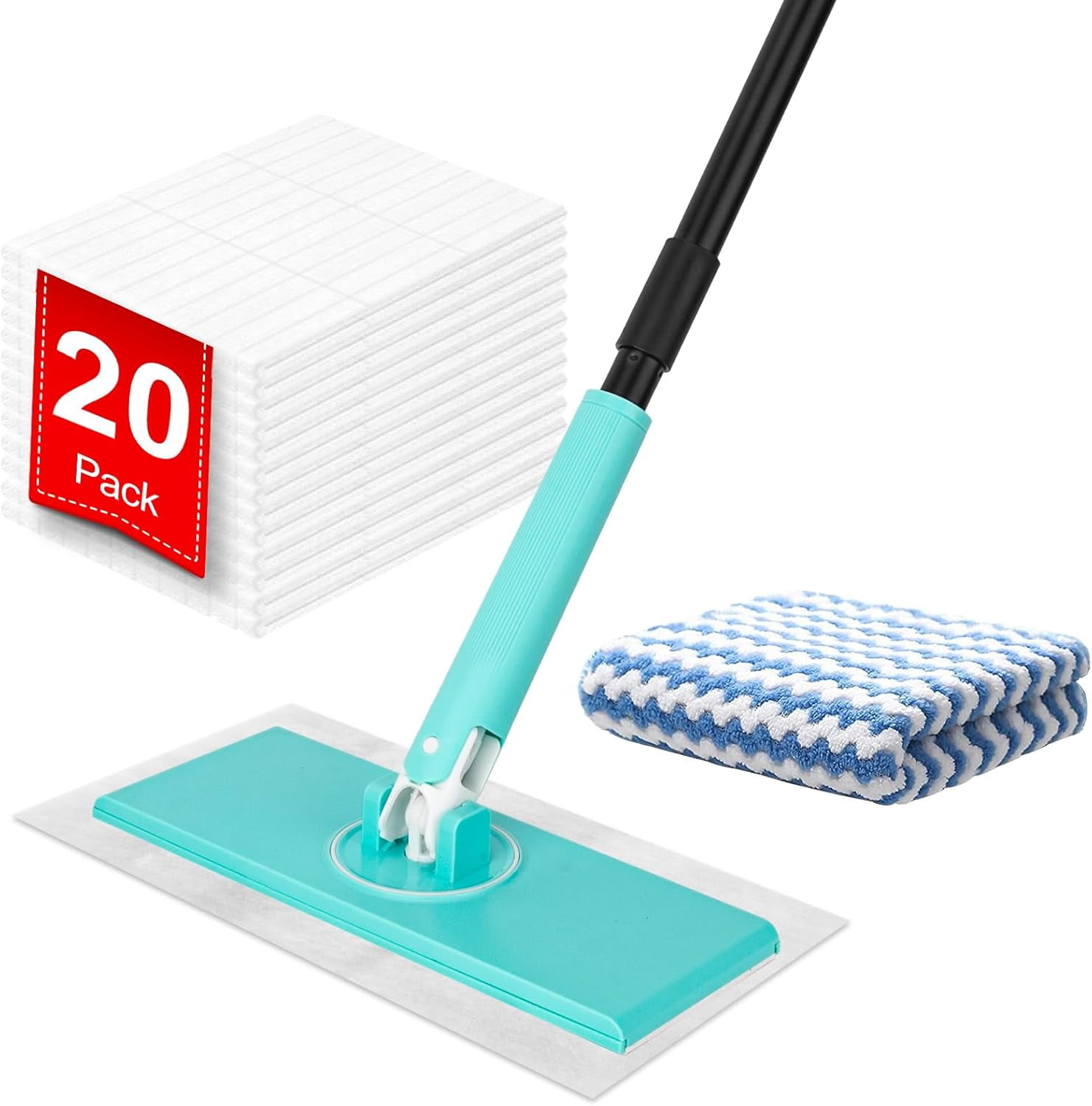 Self-Wringing Twist Mop for Floor Cleaning, Long Handled Microfiber ...