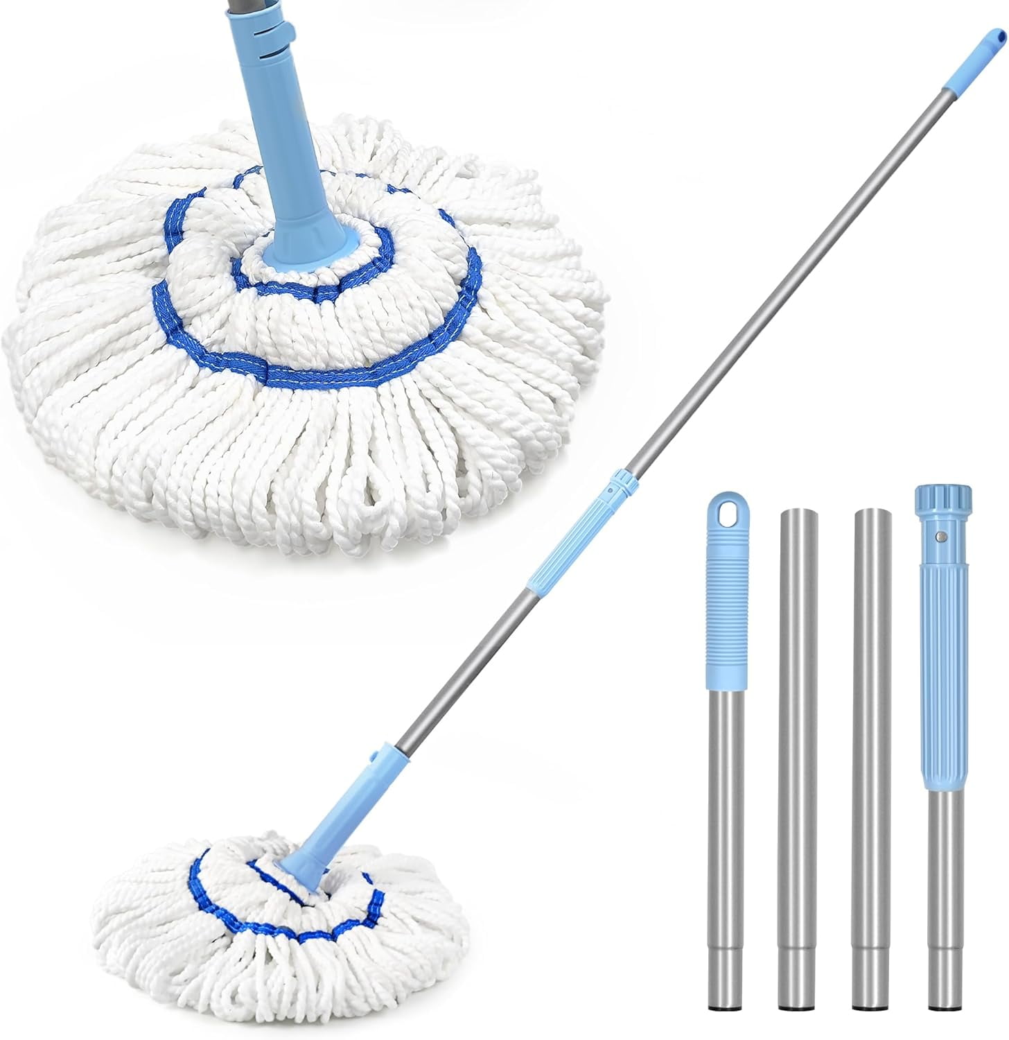Self Wringing Twist Mop for Floor Cleaning, Upgraded 18-inch Wide ...