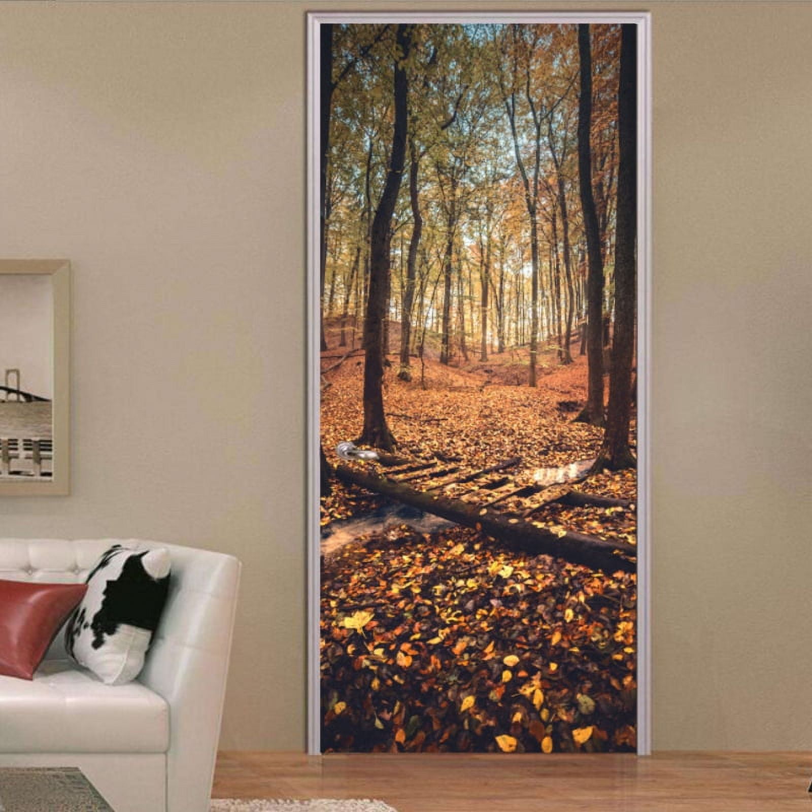 Self-adhesive Architectural Landscape Art Door Sticker Home ration ...