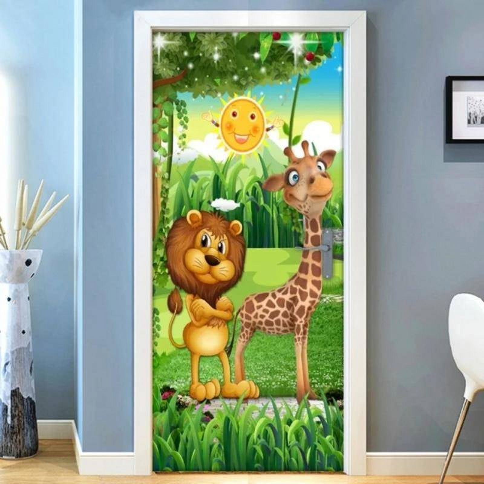 Self-adhesive Door Sticker Wallpaper PVC Home Design Decoration Beach ...