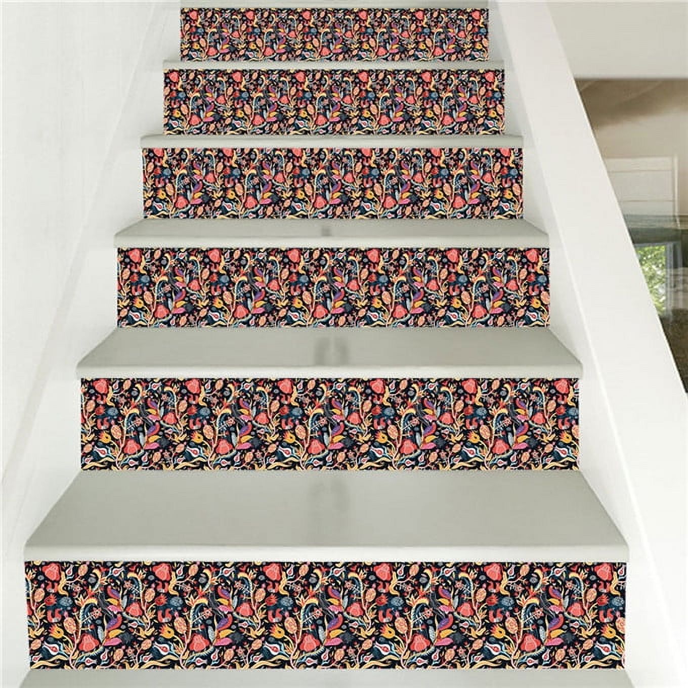 Self-adhesive Flowers Stairs Stickers Waterproof Removable Creative ...
