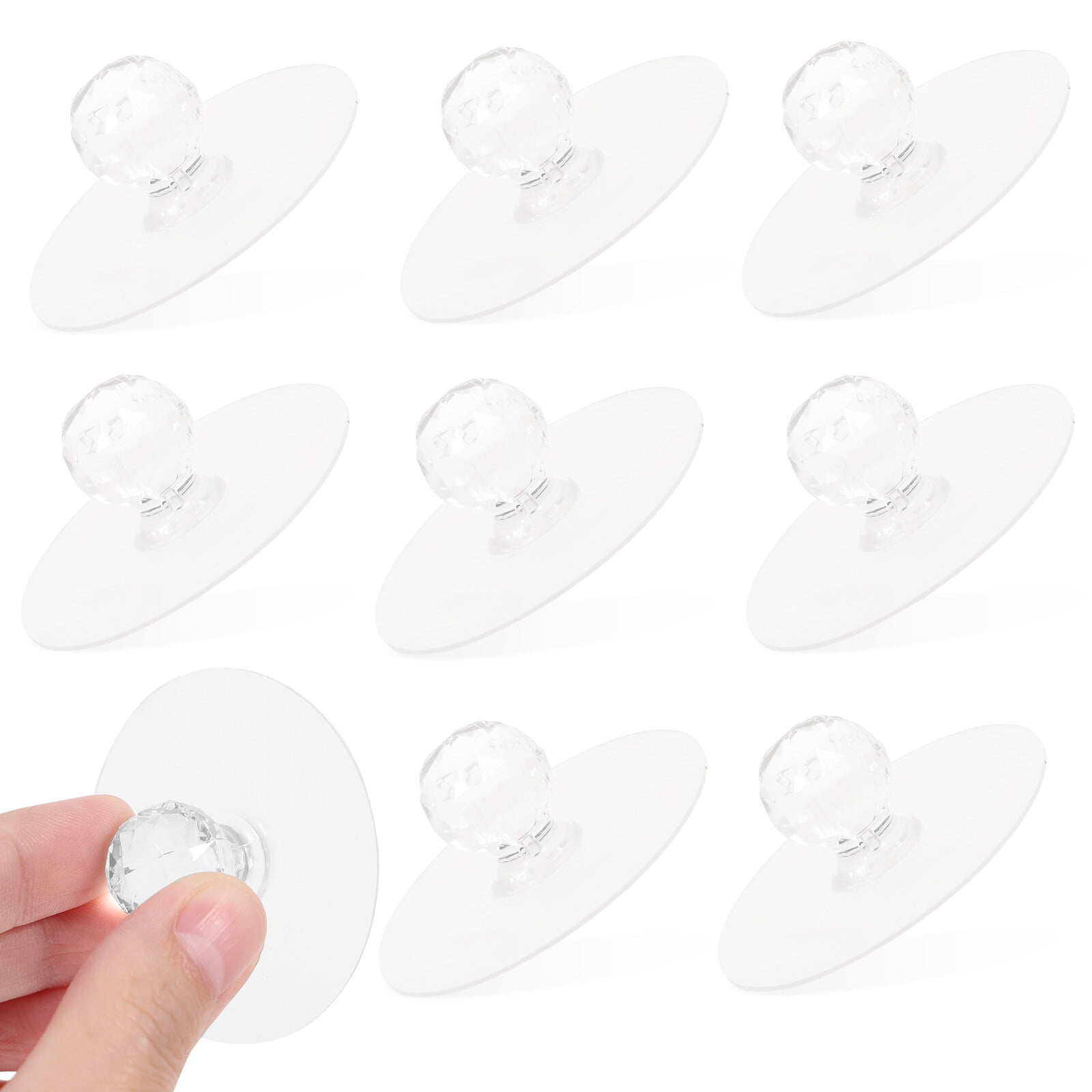 Self-adhesive Handle Cabinet Knobs Classic Acrylic Drawer Pulls Dresser ...