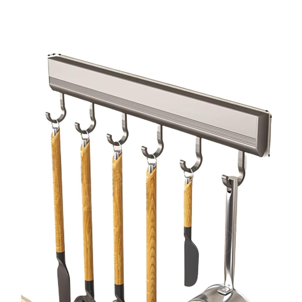 Self adhesive Hooks Rack Wall Mounted Kitchen Utensils Hook P6X5 Row ...