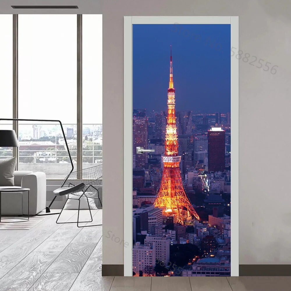 Self-adhesive New York Building ry Door Sticker Wallpaper Mural ...