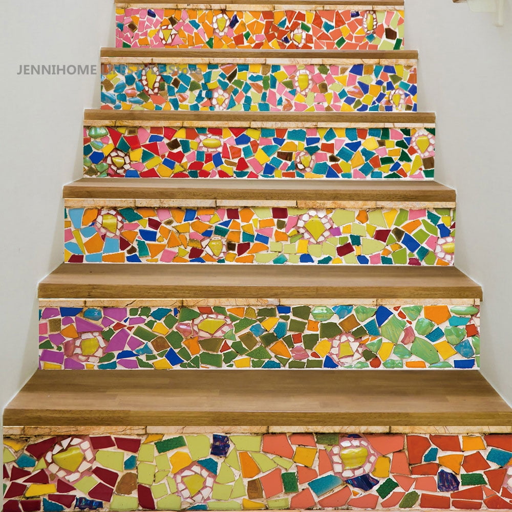 Self-adhesive Stair Sticker Vinyl Colorful Morocco Style Removable 3D ...