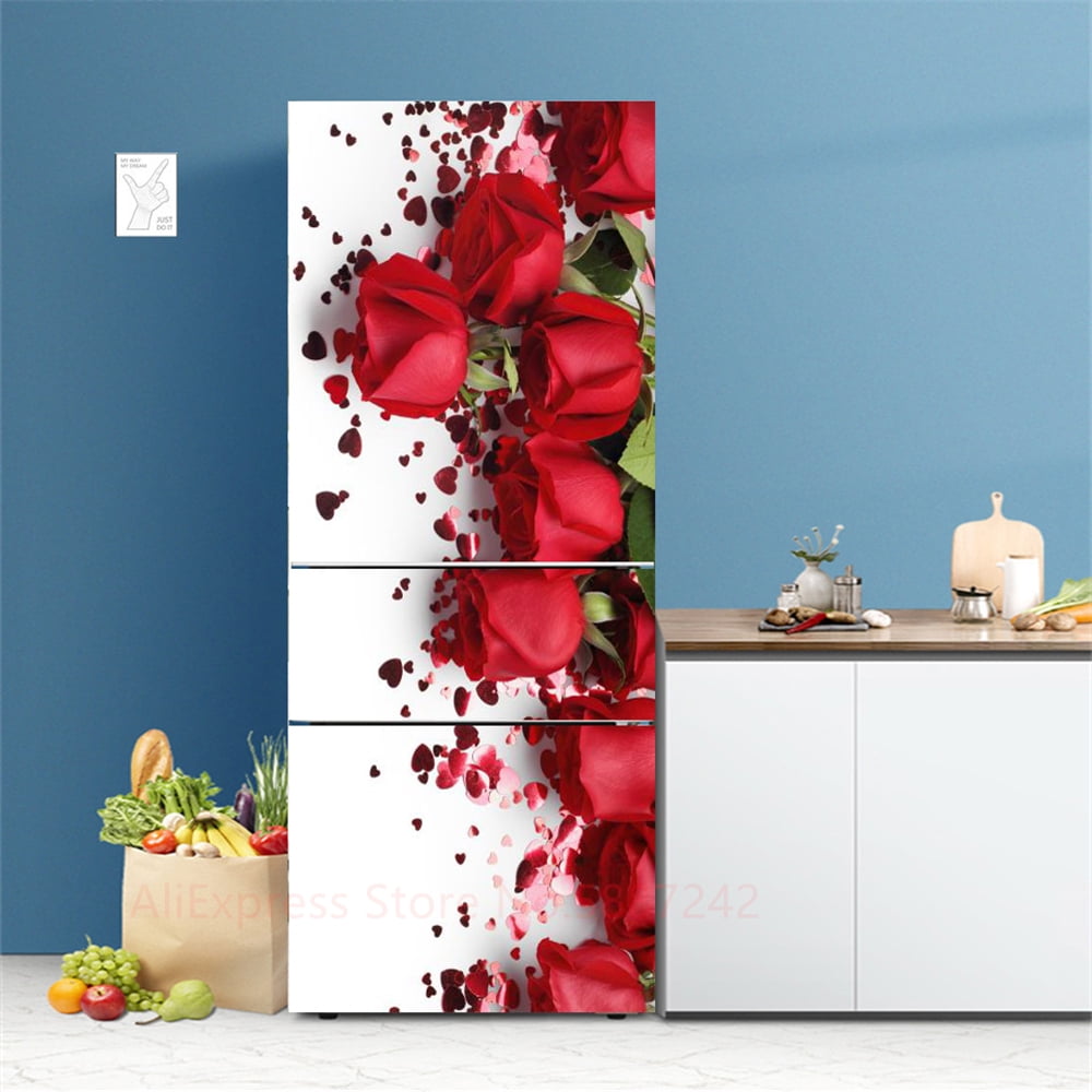 Self-adhesive Sticker On The Fridge Door Cover Decorative Film Kitchen ...