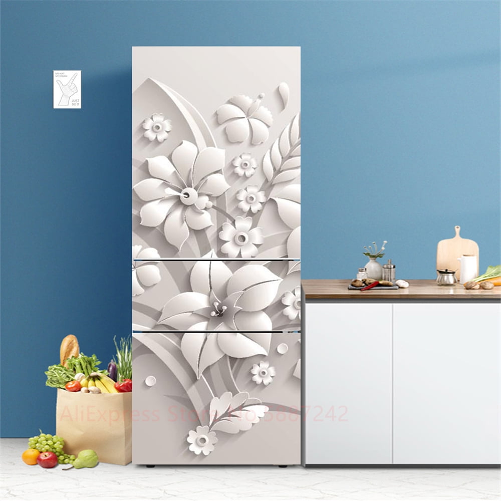 Self-adhesive Sticker On The Fridge Door Cover Decorative Film Kitchen ...