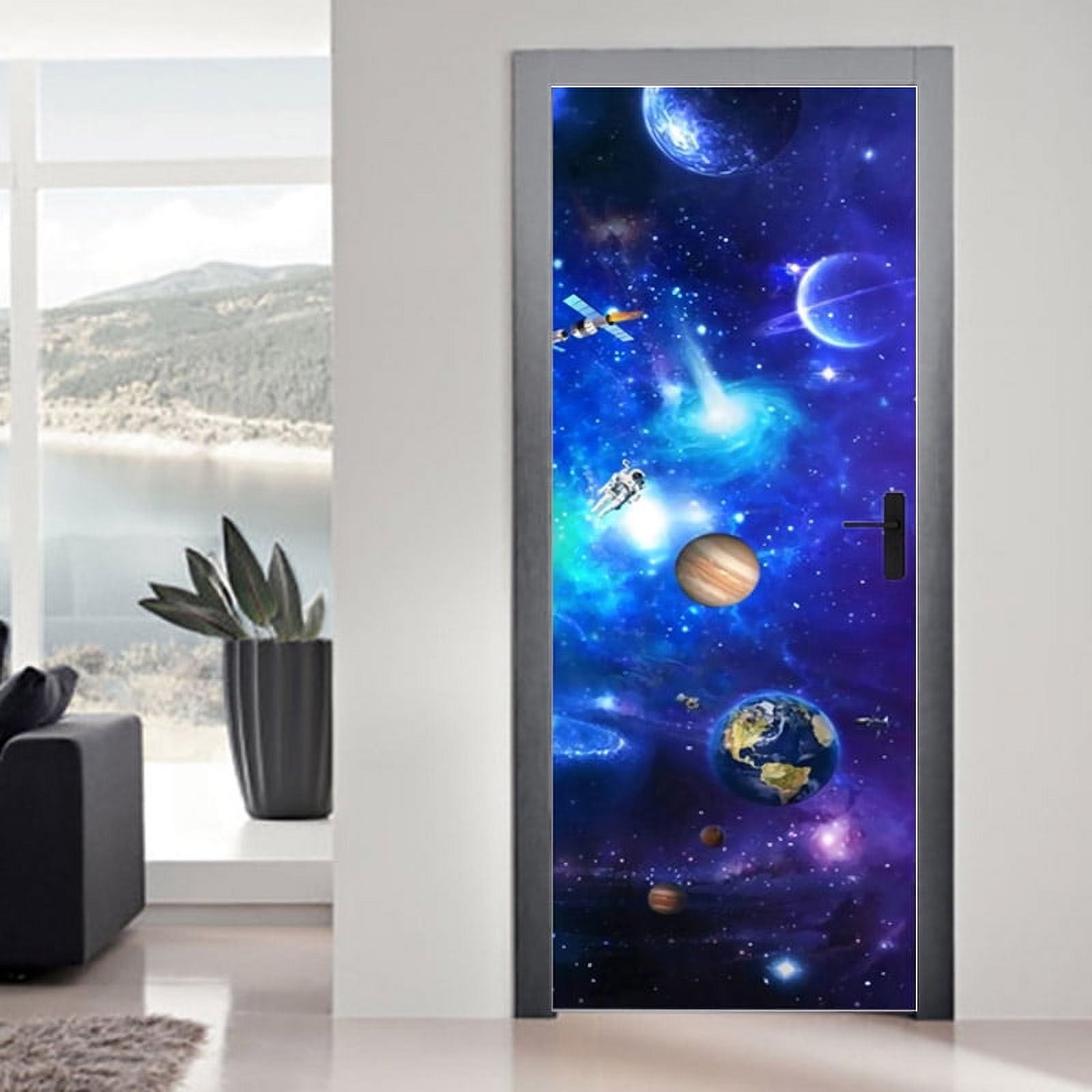 Self-adhesive Vinyl Stickers Doors Abstract Universe Space Printed Home ...