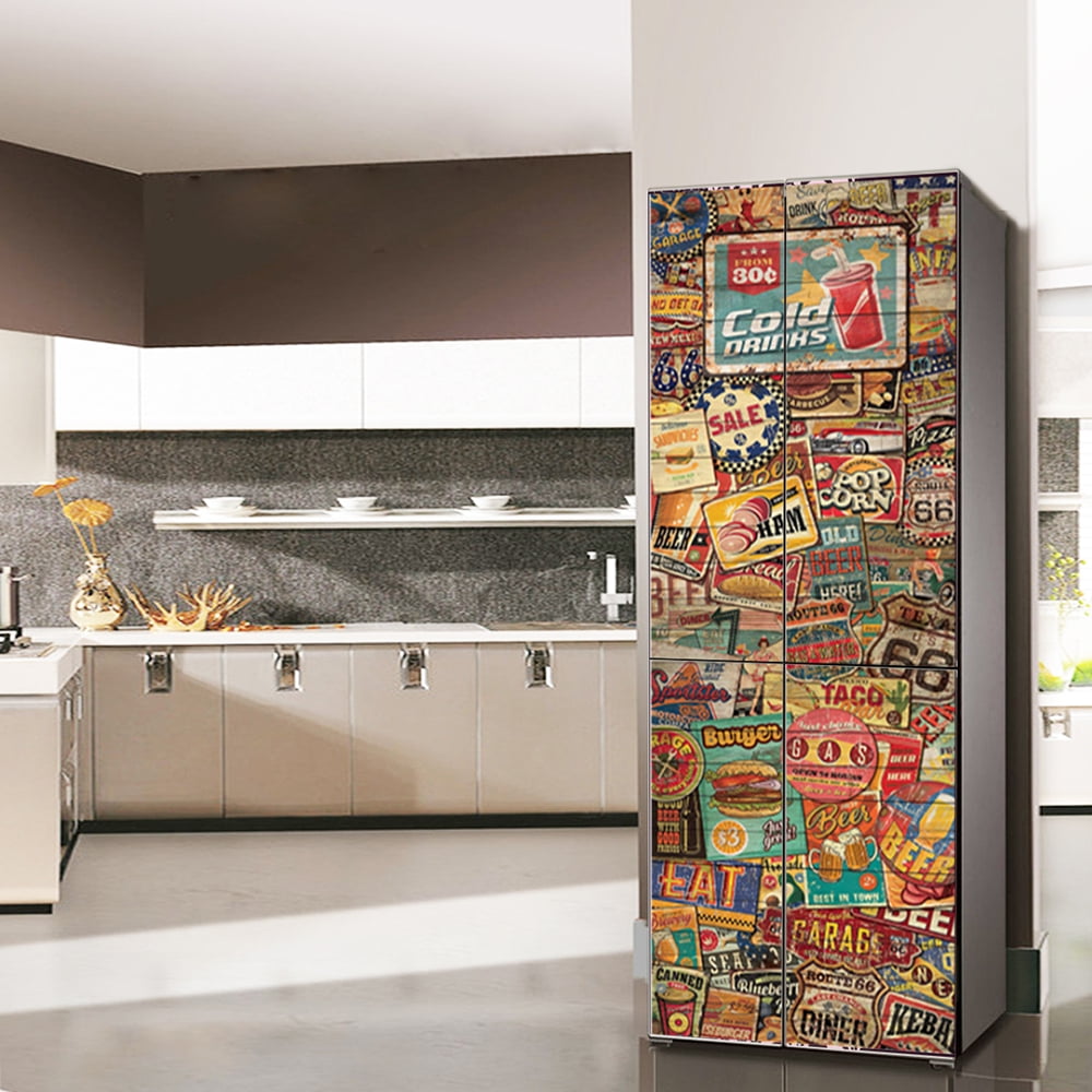 Self-adhesive Wallpaper On The Refrigerator Waterproof Removable Poster ...