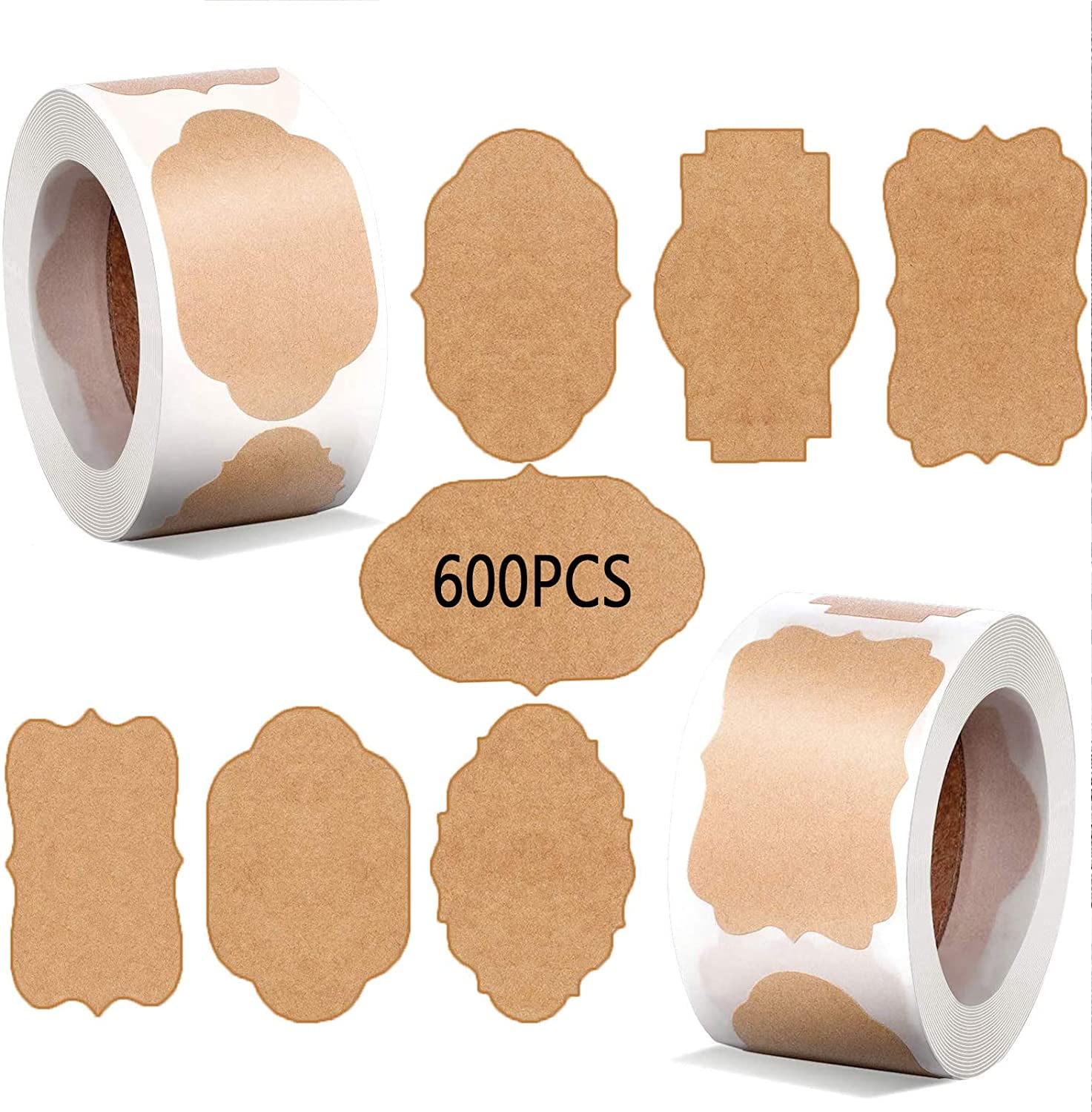 Self-adhesive label, handmade retro kraft paper sealing label - Walmart.com
