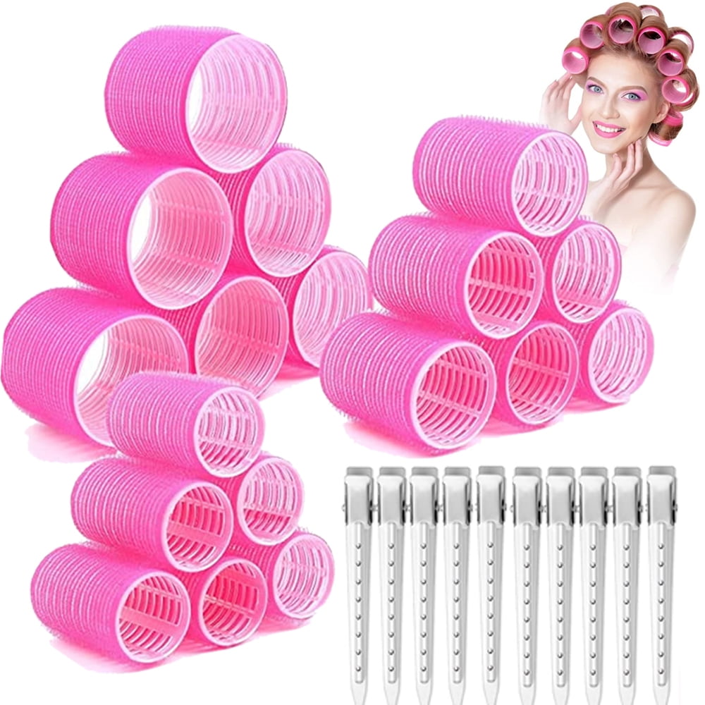 YouNuo 18Pcs Self Grip Hair Rollers Set, Heatless for Long, Medium ...