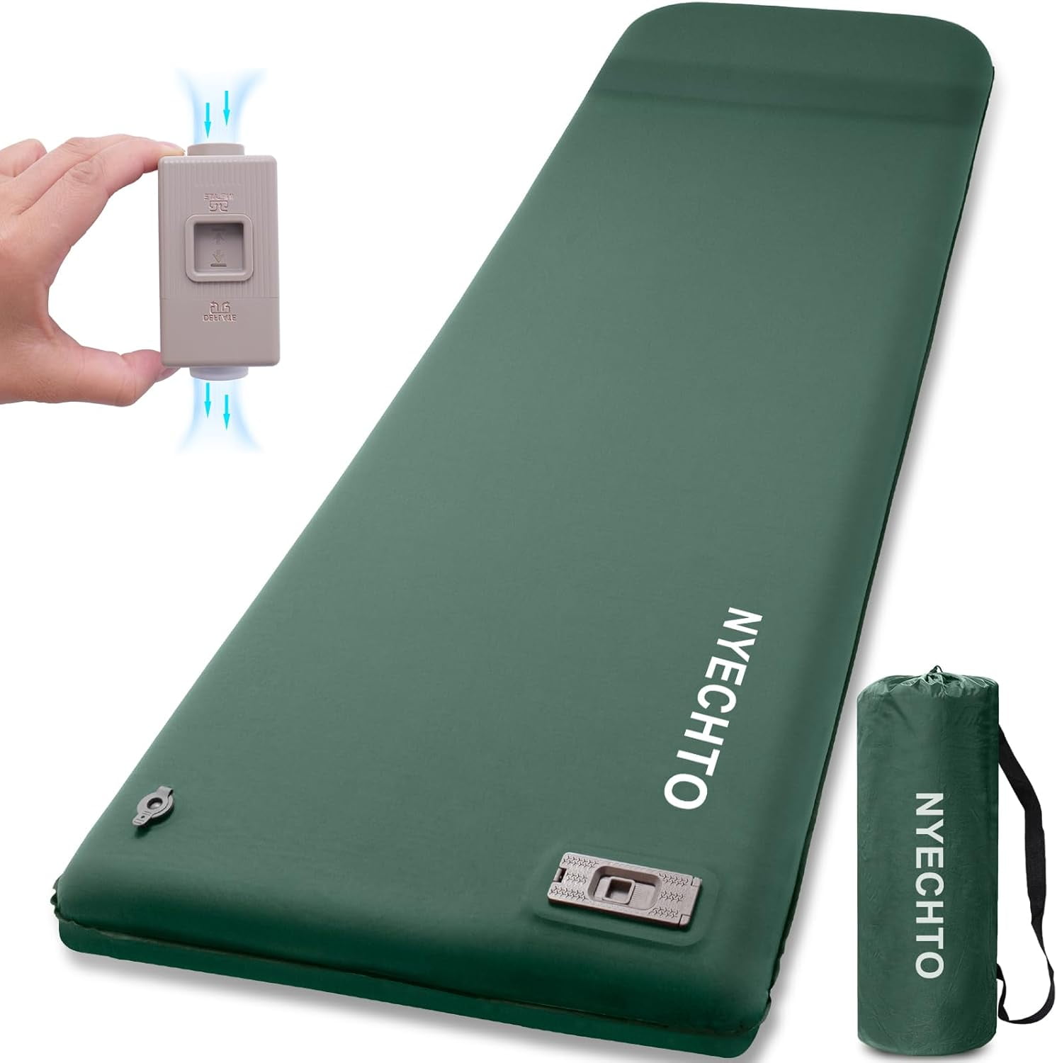 Self-inflating sleeping pad with electric pump, 3.14-inch ultra-thick ...