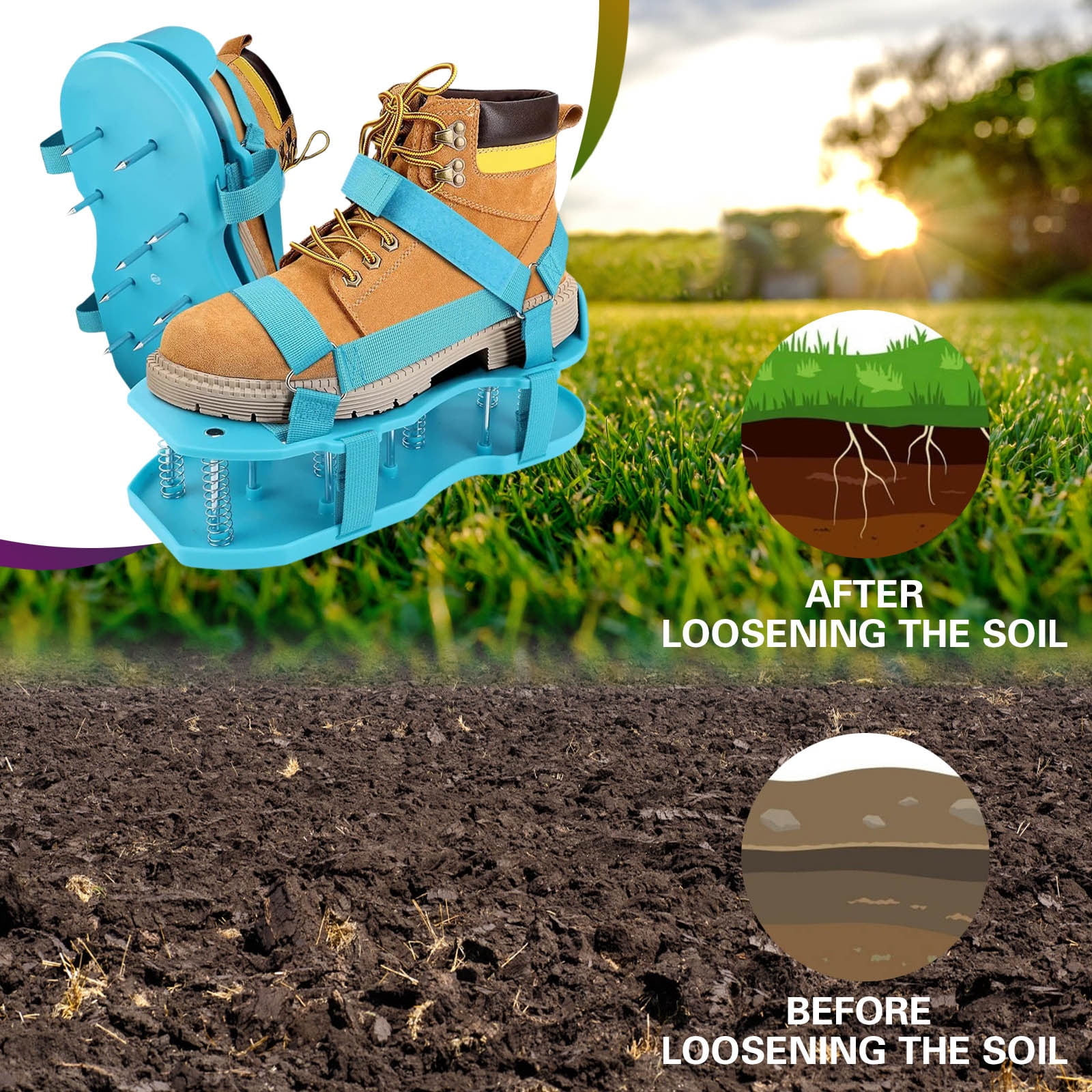 Self-leveling Aerated Cleats, Spring Base, Durable Rubber Construction ...