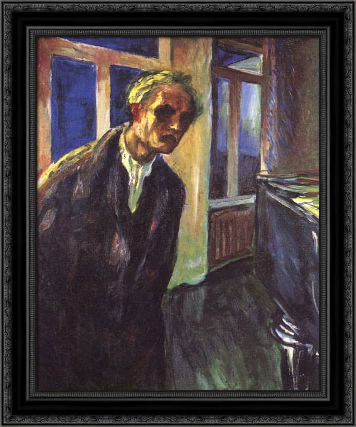 Self portrait. The night wanderer 20x24 Black Ornate Wood Framed Canvas ...