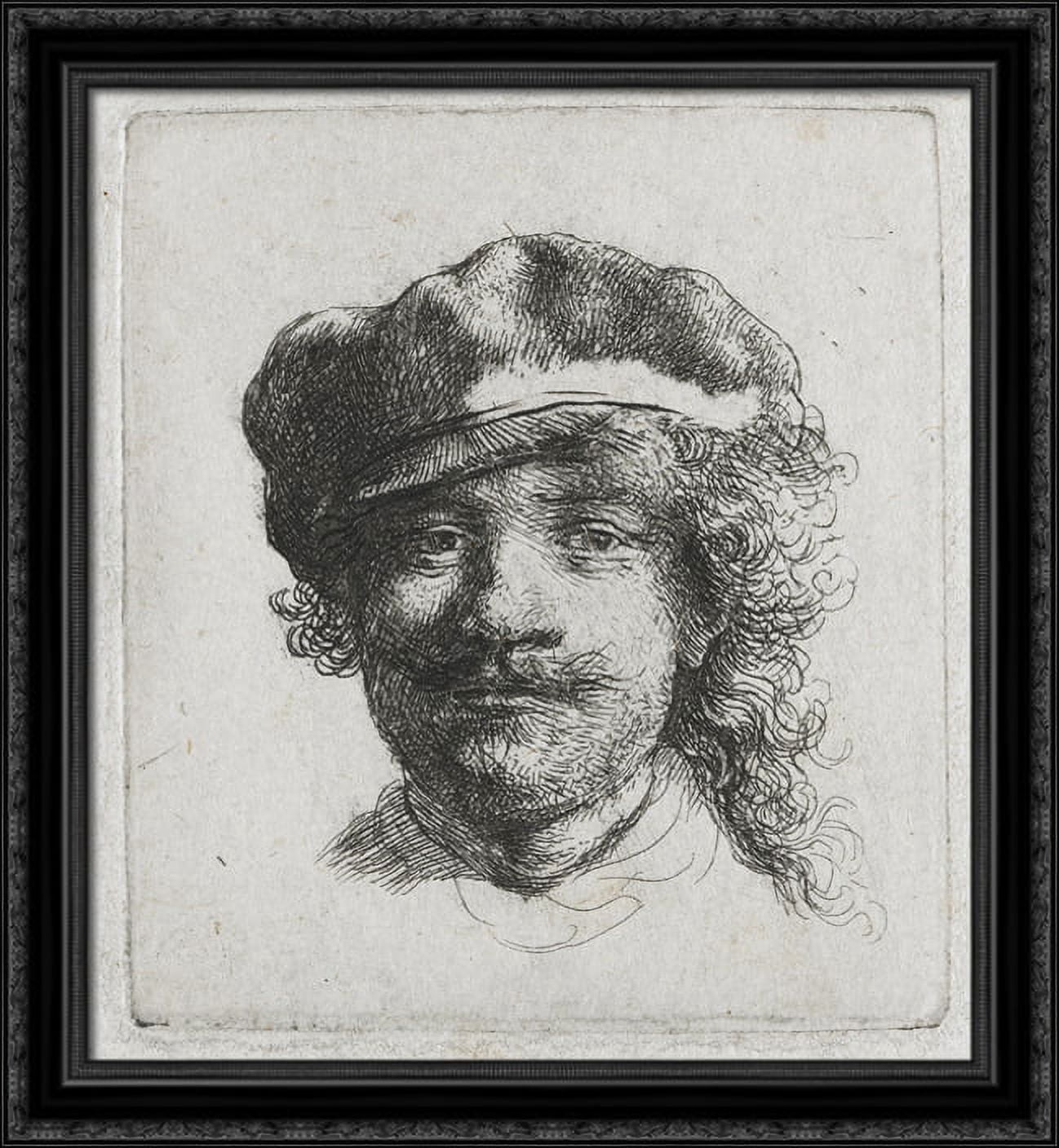 Self-portrait wearing a soft cap full face, head only 28x32 Large Black ...