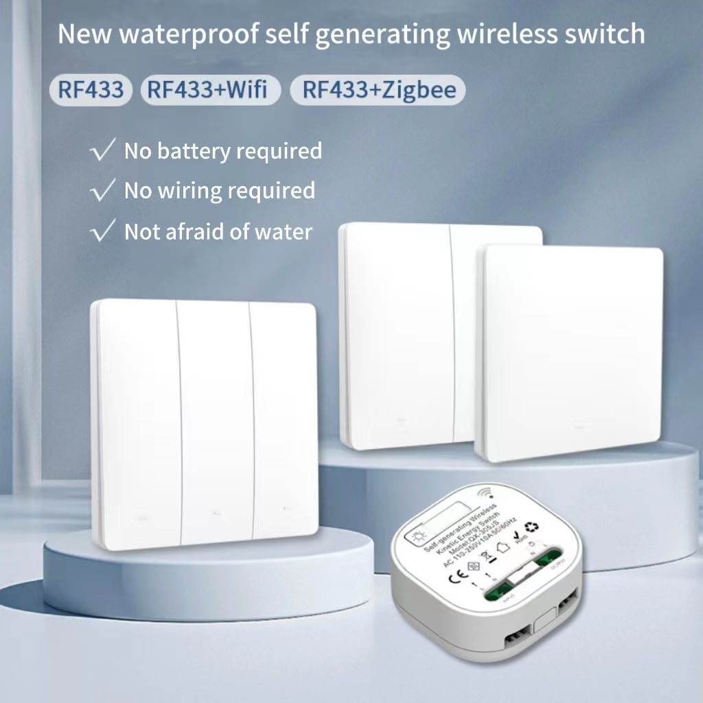 Self-powered Wireless Remote Control Switch Home Battery-free Three-on ...