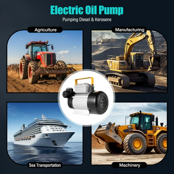 Self-priming Gear Electric Oil Transfer Pump For Fuel 16GPM AC 110V USA ...