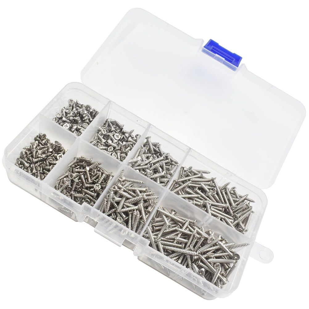 Self-tapping Screws Flat Head Set Fasteners Repair Carbon Grub Wood Steel 2 Sets - Walmart.com