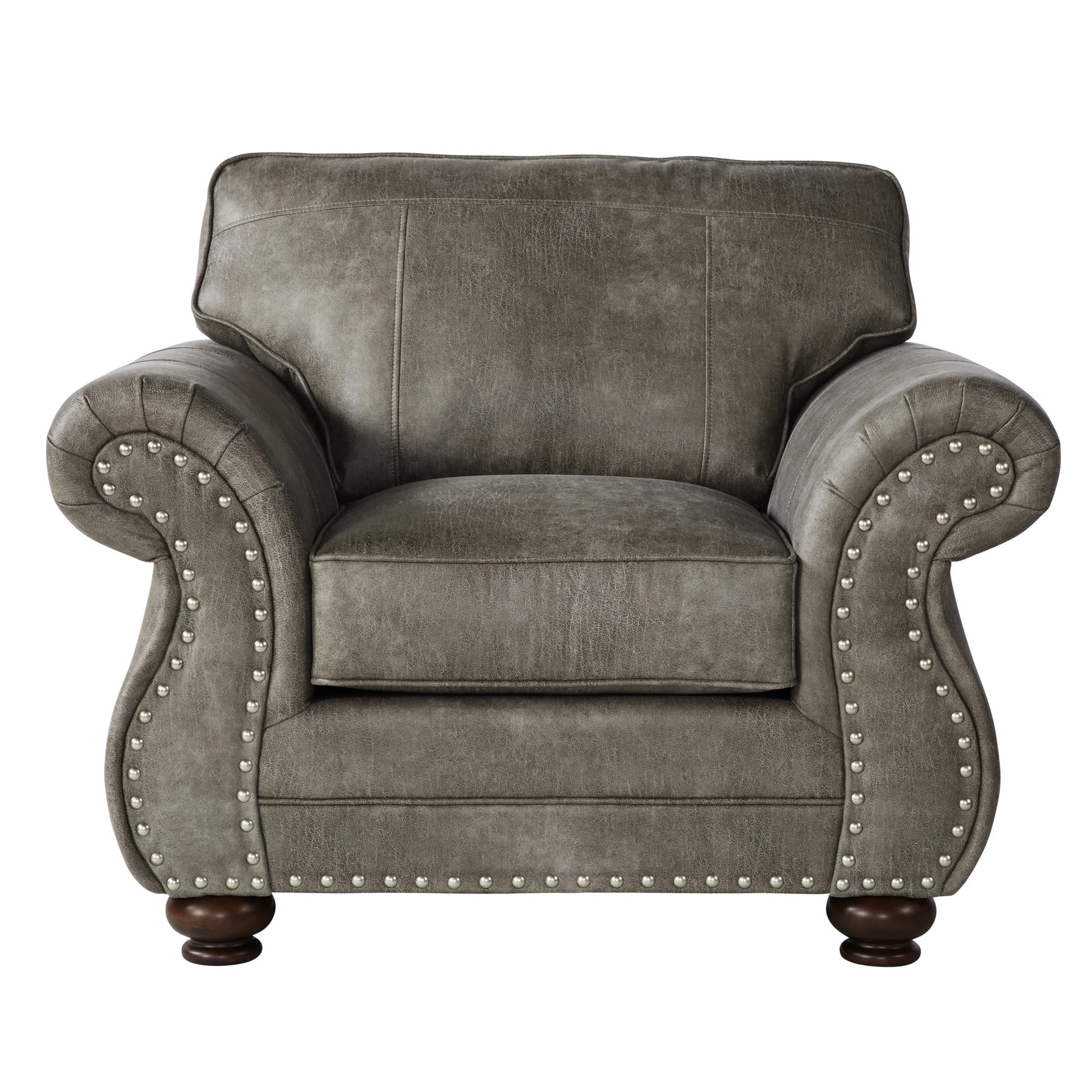 Self - welted faux leather chair / In home interior / Adds detailed ...