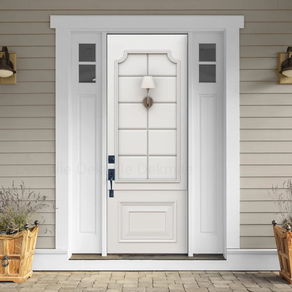 SelfAdhesive White Doors Wallpaper for Entrance Door Waterproof Oil ...