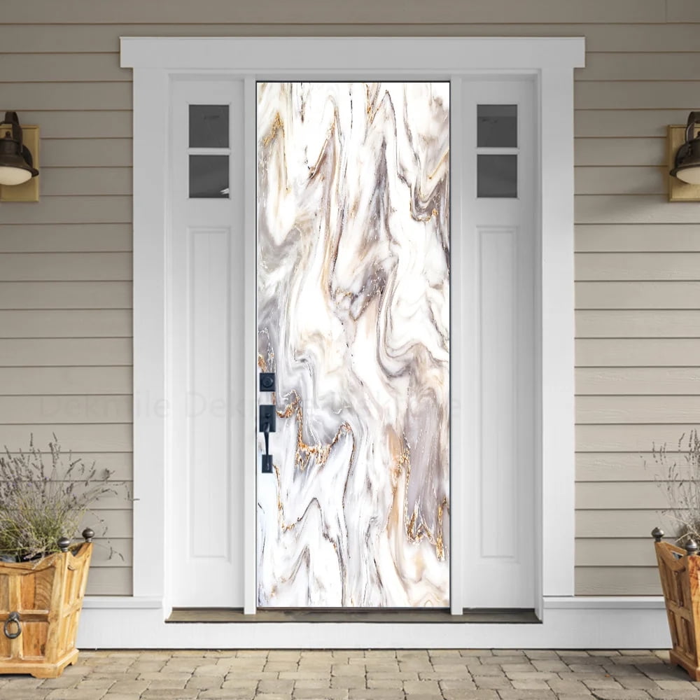 SelfAdhesive White Doors Wallpaper for Entrance Door Waterproof Oil ...