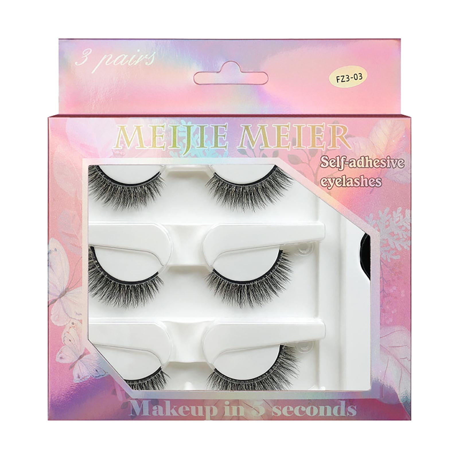 Selfadhesive False Eyelashes Gluefree Natural 3D Selfadhesive Eyelashes ...