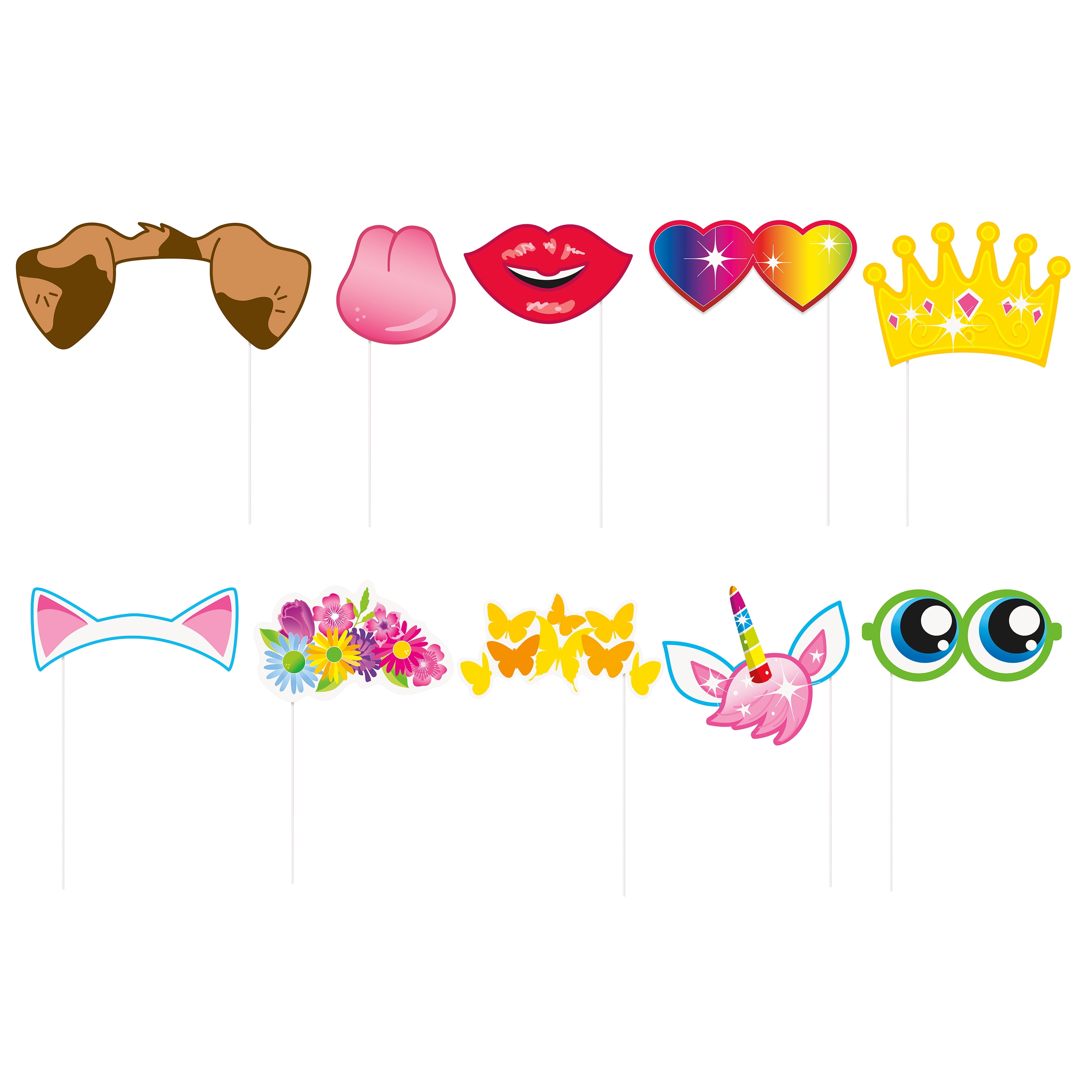 Selfie Filter Photo Booth Props, 10pc - Walmart.com