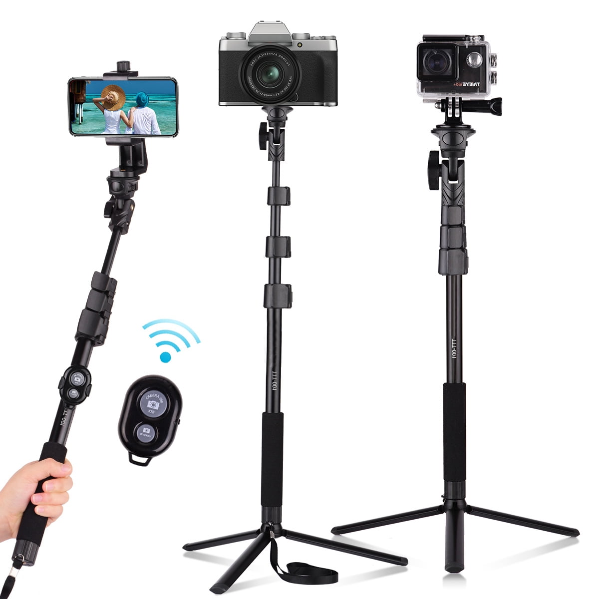 Selfie Stick,Camera Mount Alloy With Android Stick Shutter Compatible ...