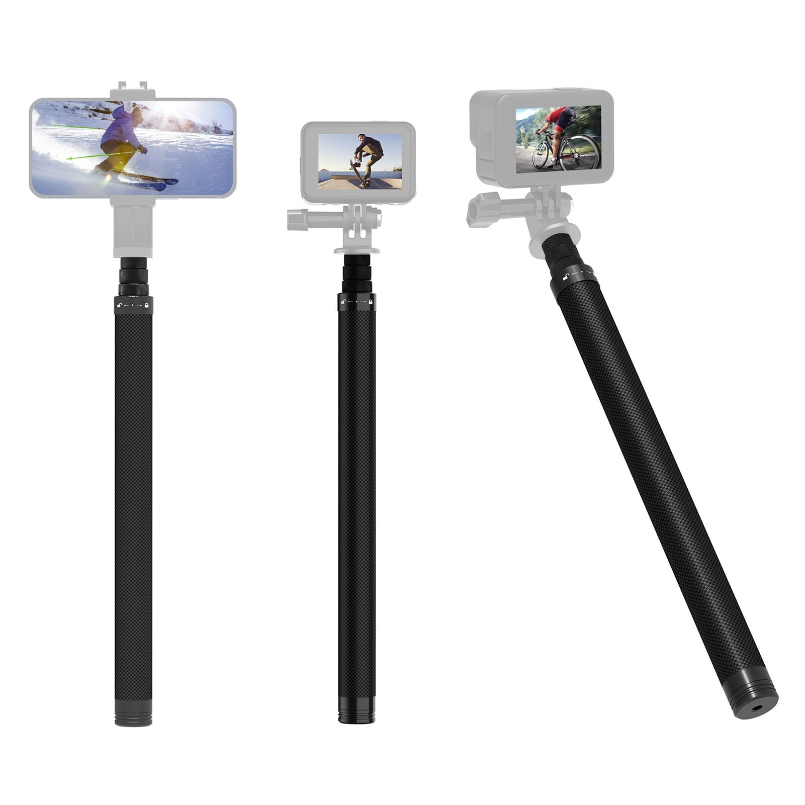 Selfie Stick,Carbon Fiber Stick 1/4 Inch Screw One X/one X2/ With 1/4 ...