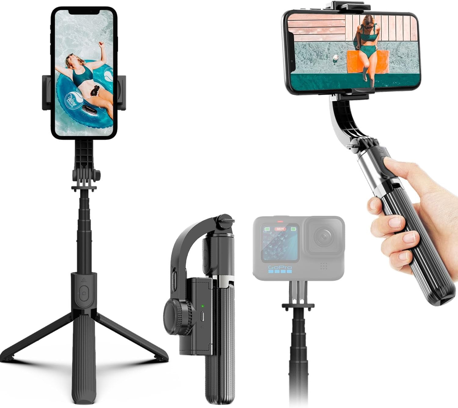 Selfie Stick Gimbal Stabilizer, Gimbled Phone Holder with Wireless ...