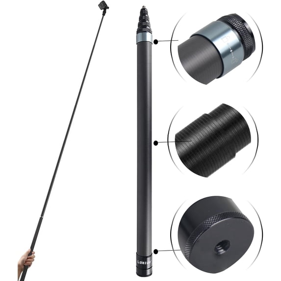 Selfie Stick for Insta360 X3, 3M/118 Inch Carbon Fiber Invisible Ultra ...