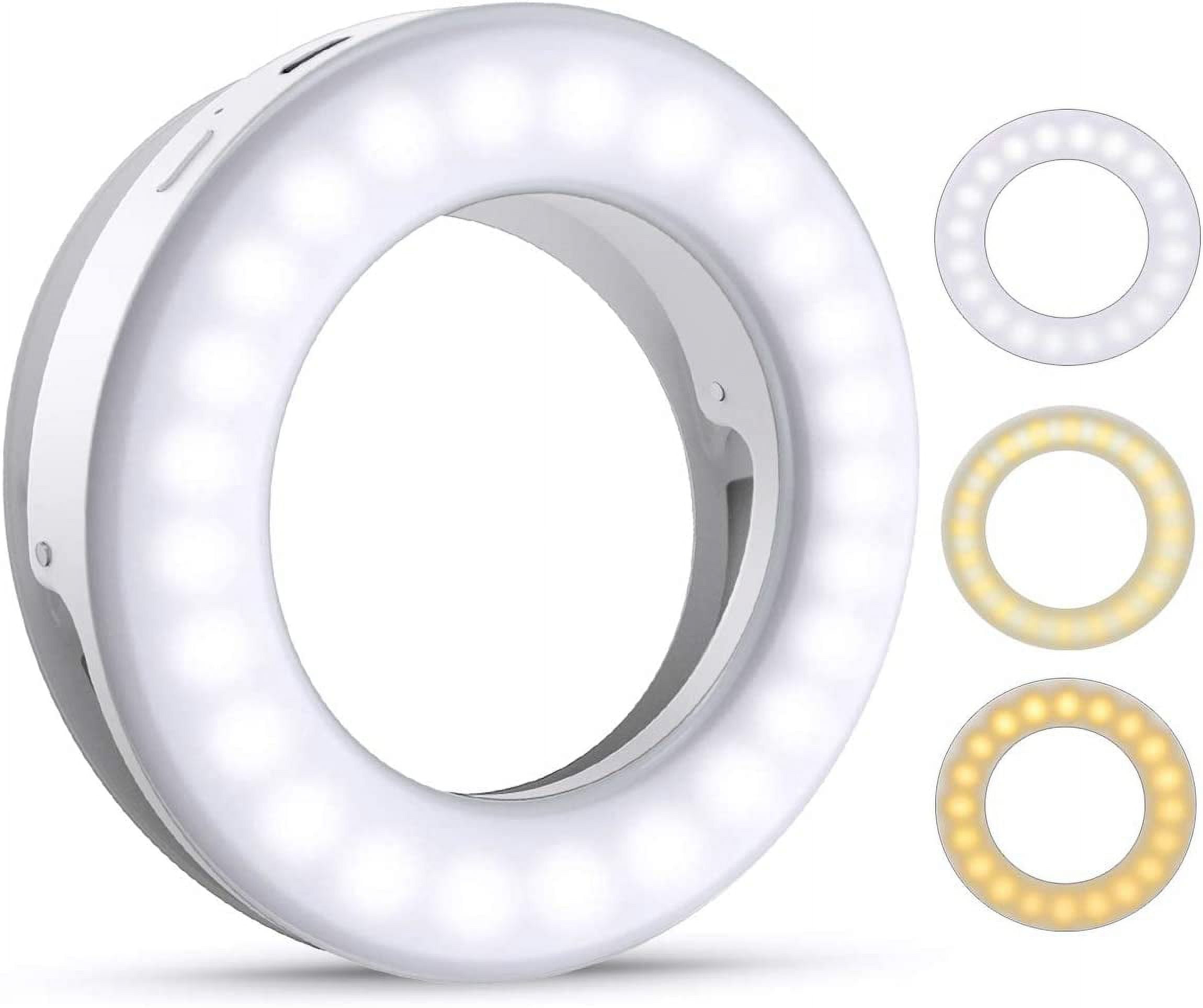 LOSTYE 40 LED Light Ring with Mobile Phone Light Ring, USB Rechargeable ...