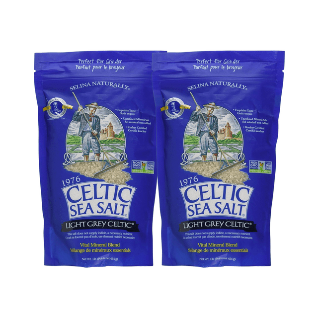 Selina Naturally Celtic Sea Salt, Light Grey, Resealable Bag, 1 lb. (2 ...