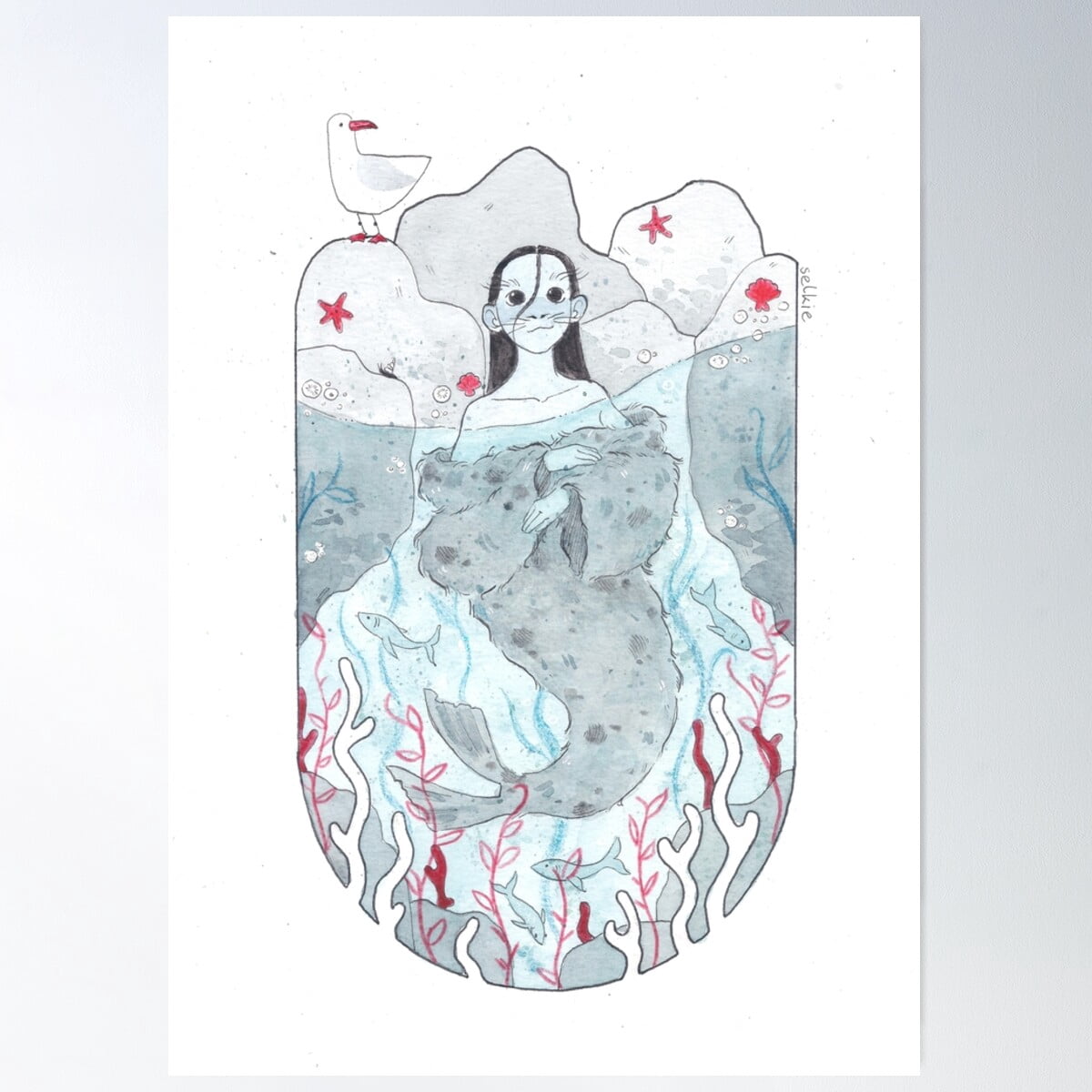 Selkie Poster Wall Art, Modern Wall Decor For Living Room Bedroom ...