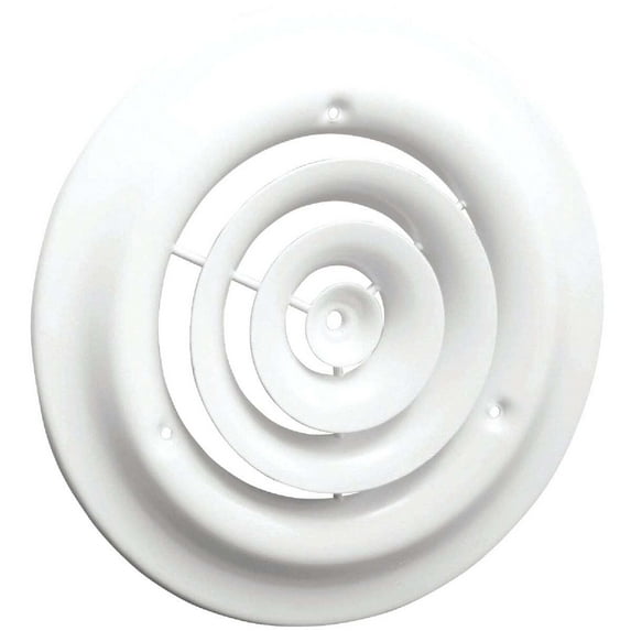 American Metal 6-Inch Round Ceiling Diffuser, Steel, White, Overlapping ...