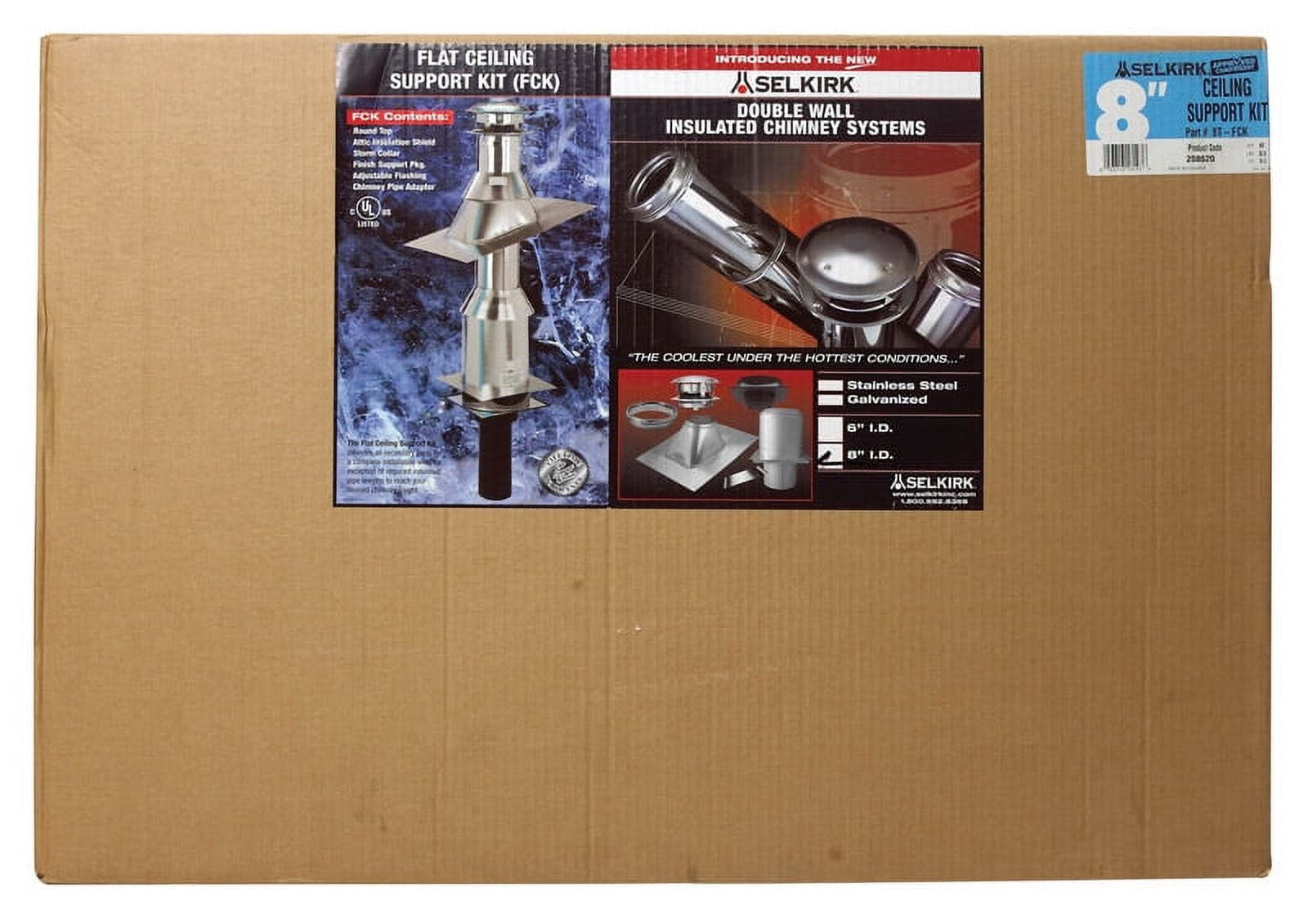 Selkirk 8 in. Stainless Steel Stove Pipe Ceiling Support Kit, Chimney ...