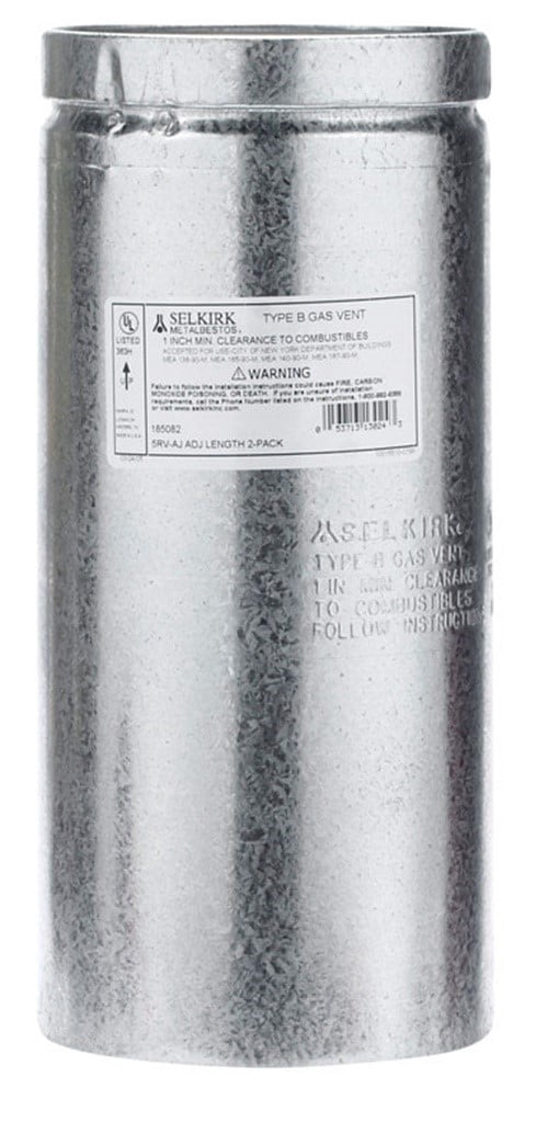 Selkirk Adjustable Round Gas Vent Pipe 5 " Dia. Type B 500 Deg. Al 100 ...