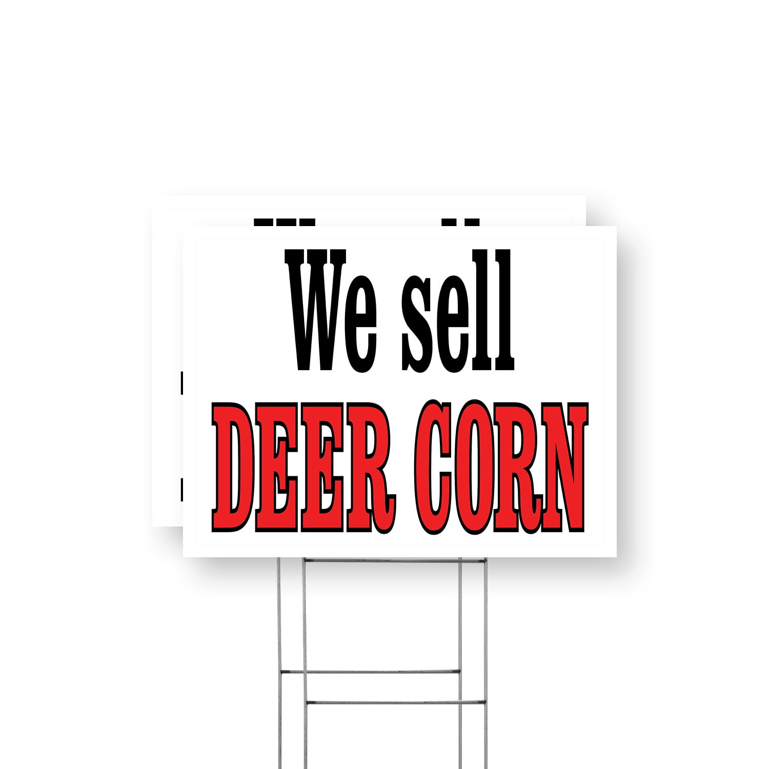 We Sell Deer Corn Yard Sign 2 Pack of 18 Inch x 24 Inch Double Sided ...