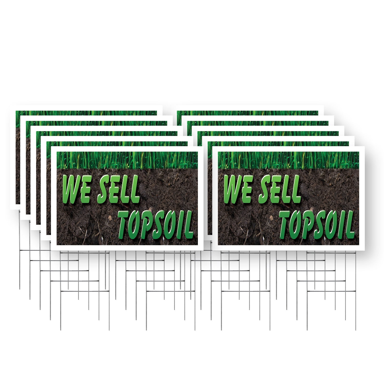 We Sell Topsoil Yard Sign 10 Pack of 24 Inch x 36 Inch Double Sided ...
