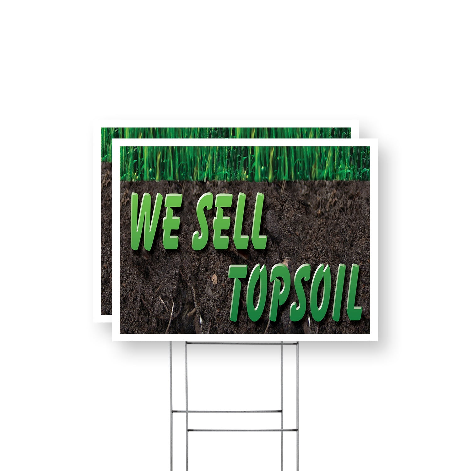 We Sell Topsoil Yard Sign 2 Pack of 18 Inch x 24 Inch Double Sided ...