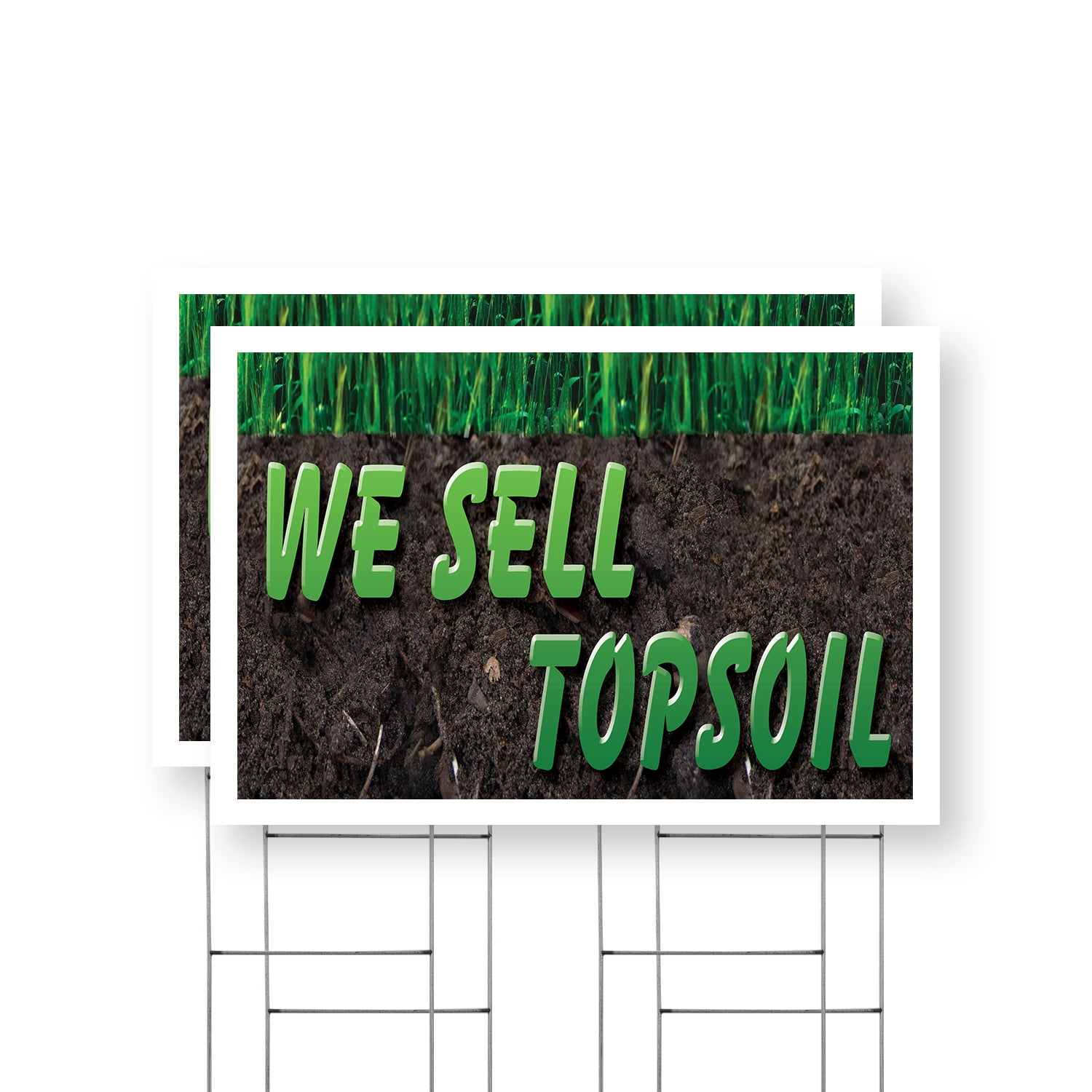 We Sell Topsoil Yard Sign 2 Pack of 24 Inch x 36 Inch Single Sided ...