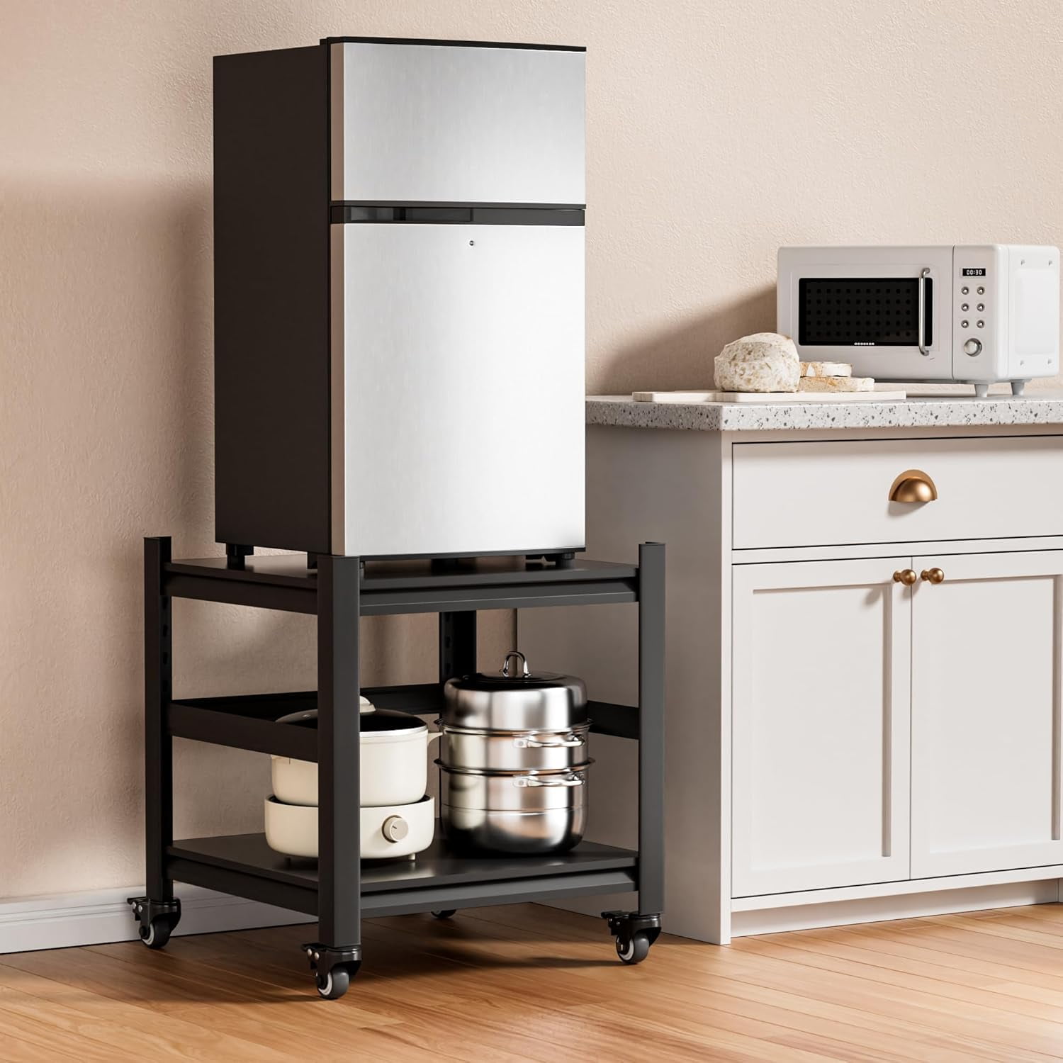 Sell well Mini Fridge Stand with Storage,Heavy Duty Mobile Mini Fridge ...