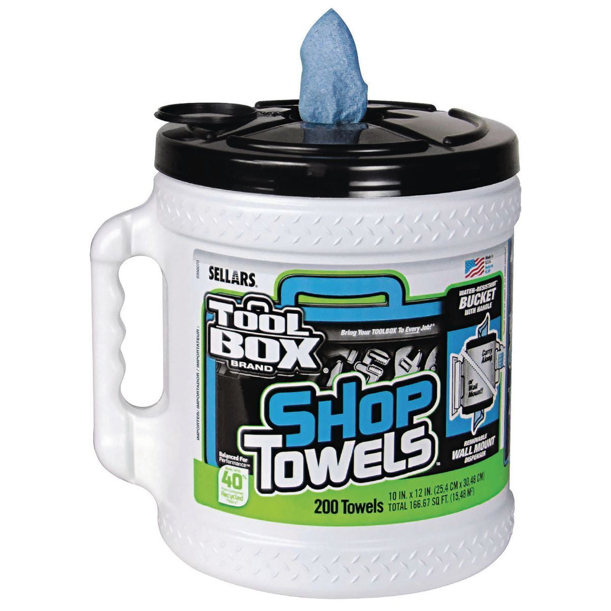 Free Shipping! Sellars 55208 Toolbox Shop Towels Dispenser Bucket- (1 ...