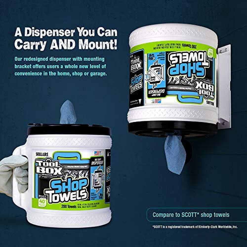Sellars 55208 Toolbox Shop Towels Dispenser Bucket, 12" Length x 10 ...