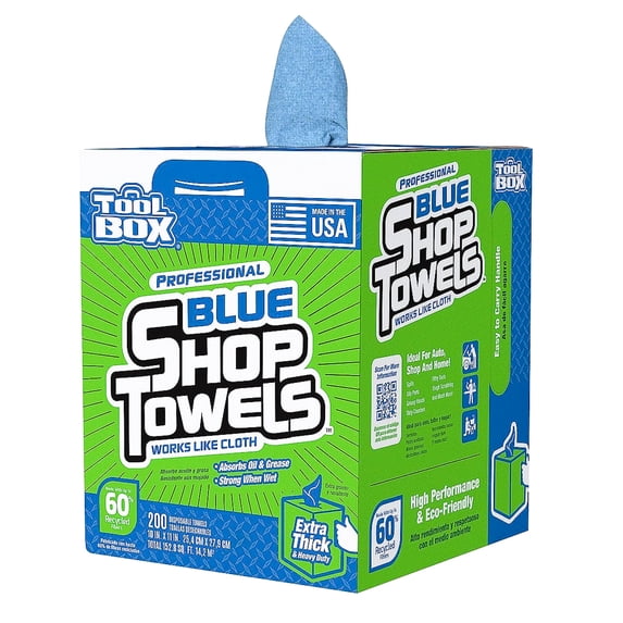 Sellars TOOLBOX Big Grip Bucket Refill, 10"x12" Blue Shop Towels Refill ...