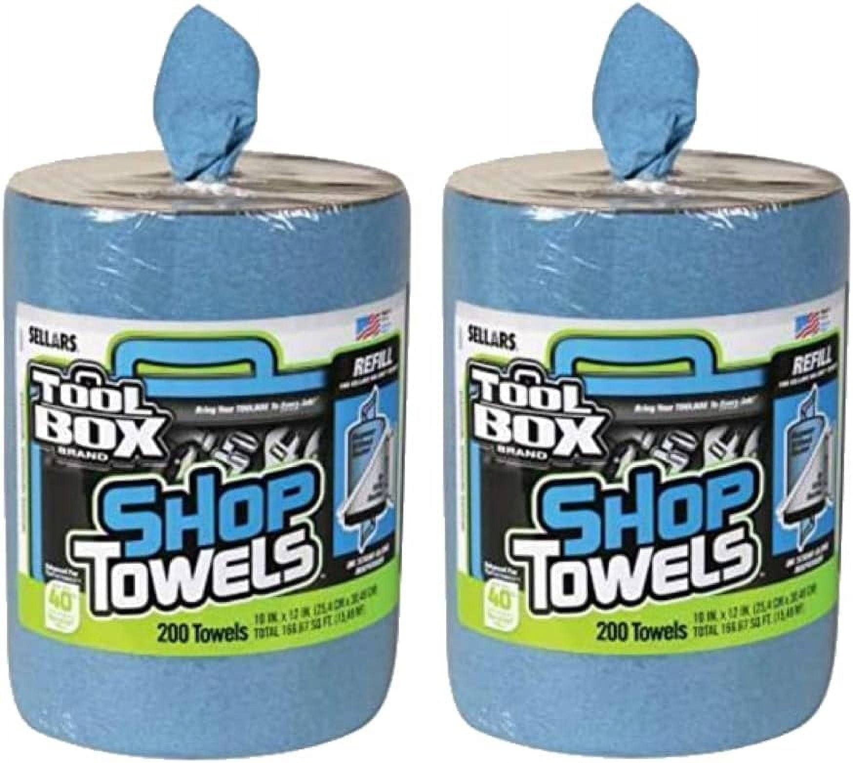 Sellars Toolbox Blue Shop Towels, Big Grip Bucket Refill, 200 ct. Shop ...