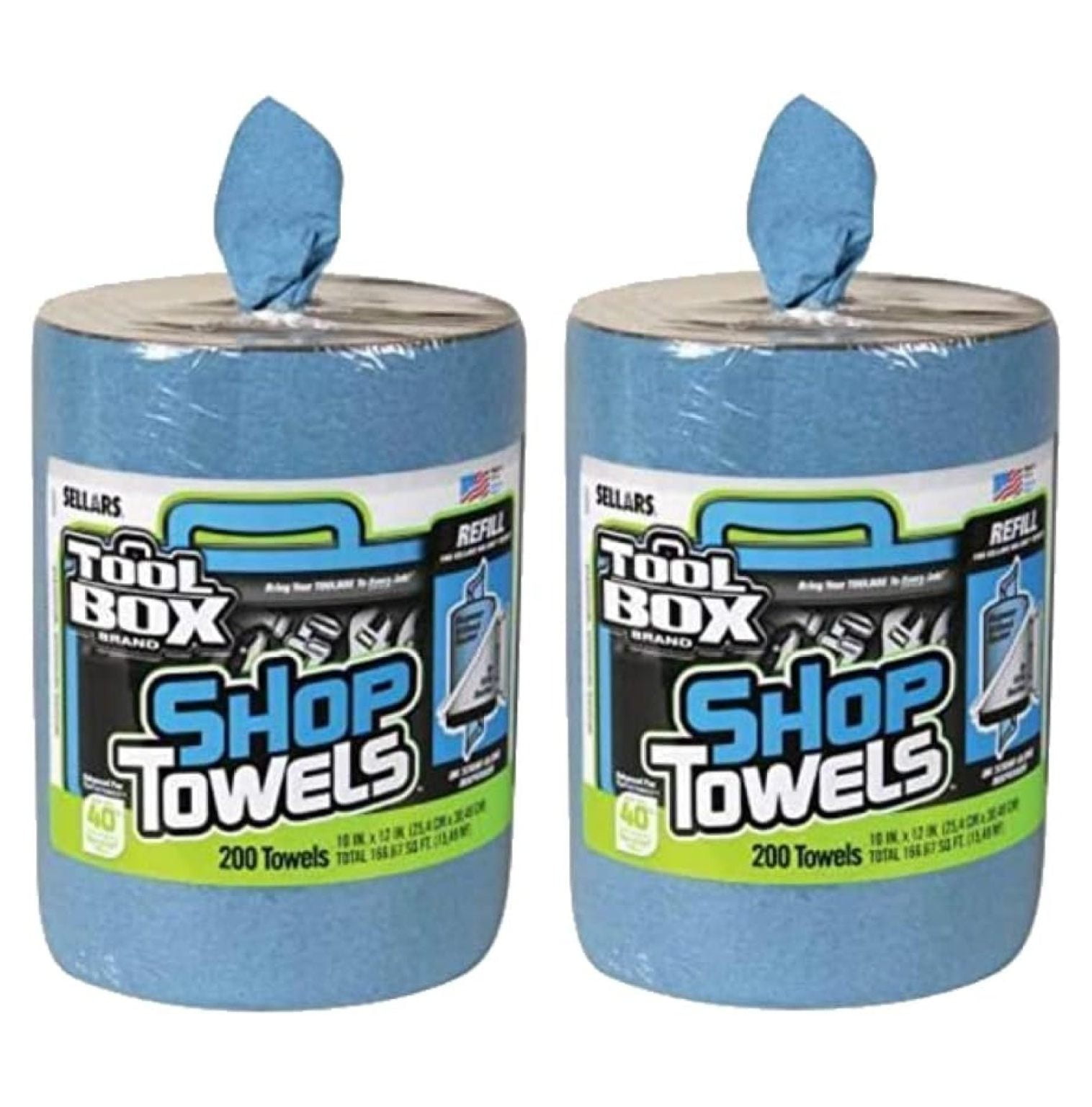 Sellars Toolbox Blue Shop Towels, Big Grip Bucket Refill, 200 ct. Shop ...